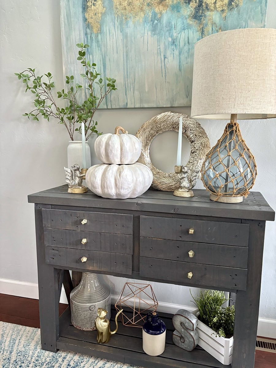 Coastal Fall Console Table Decor: 2 Styled Looks to Copy - Flairfully Yours